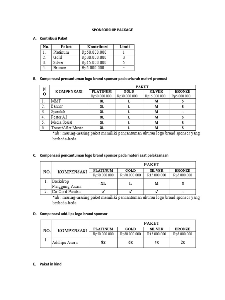 Sponsorship Package-1 | PDF