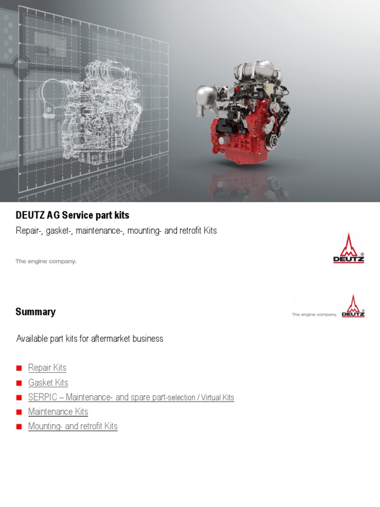 DEUTZ AG Service Part Kits: Repair-, Gasket-, Maintenance-, Mounting ...