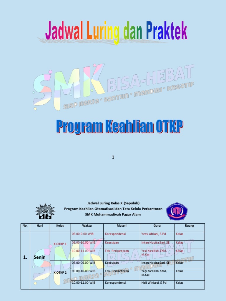 Jadwal Praktek Otkp | PDF
