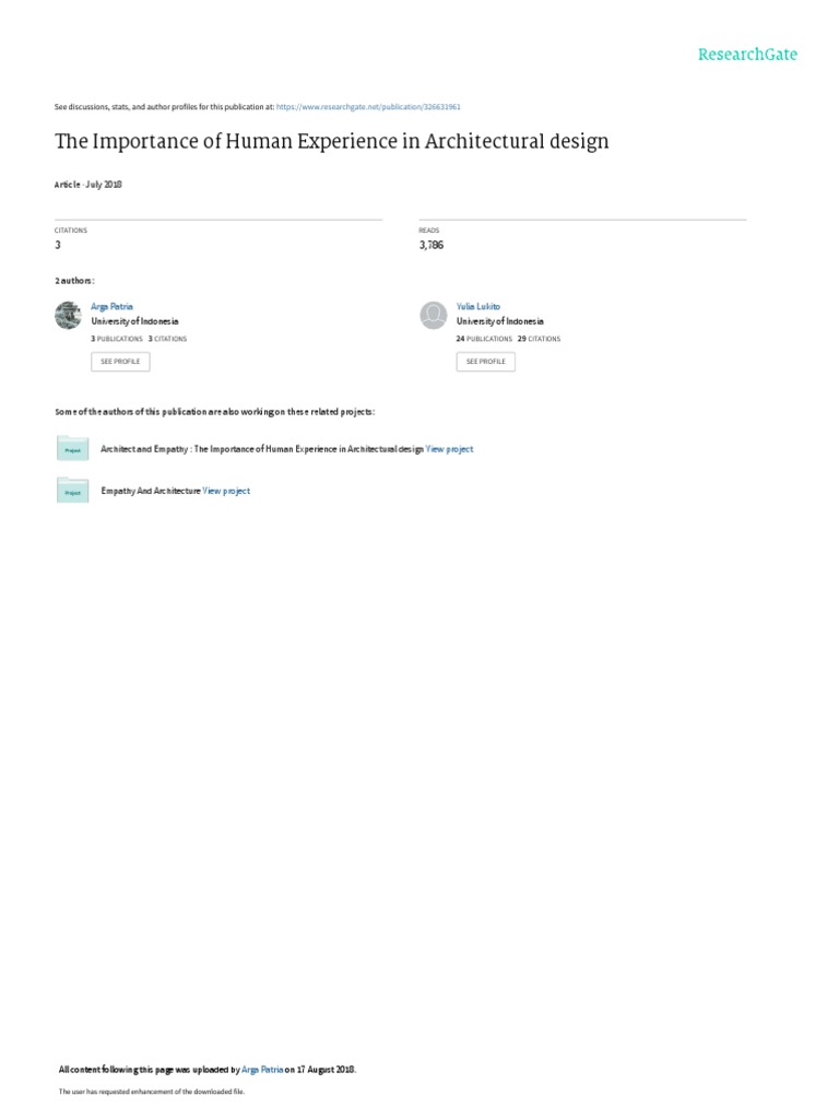 The Importance of Human Experience in Architectural Design | Descargar gratis PDF | Empathy ...