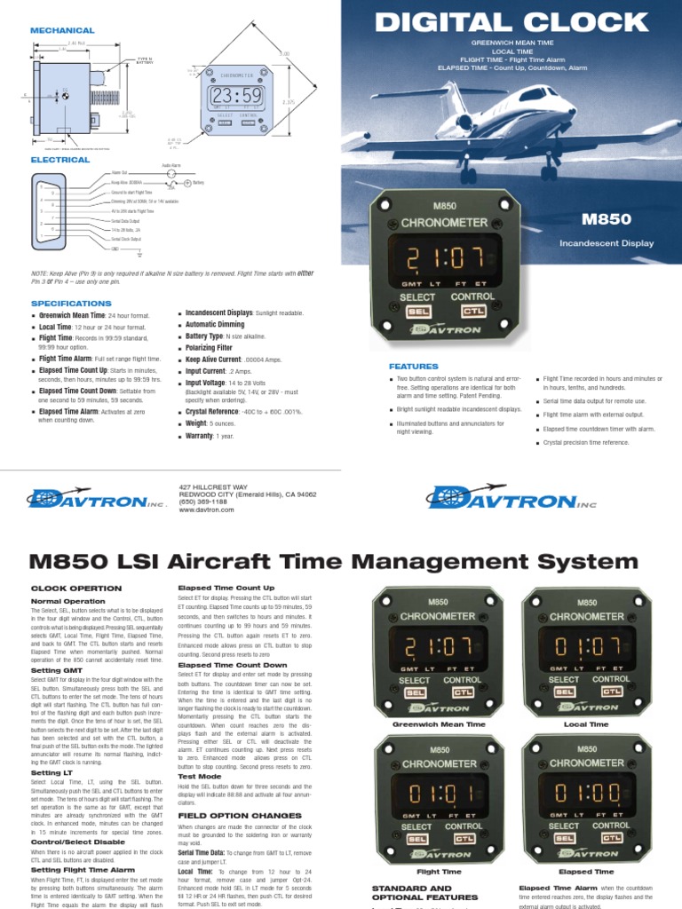 M850 Manual | PDF | Clock | Greenwich Mean Time