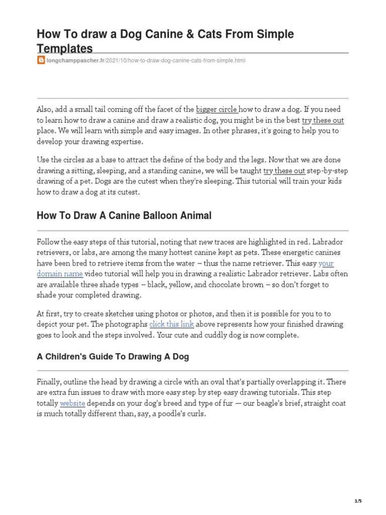 How To Draw A Dog Canine Amp Cats From Simple Templates1 | PDF | Dogs ...