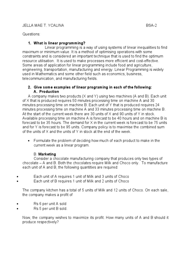 What Is Linear Programming? | PDF | Equations | Linear Programming