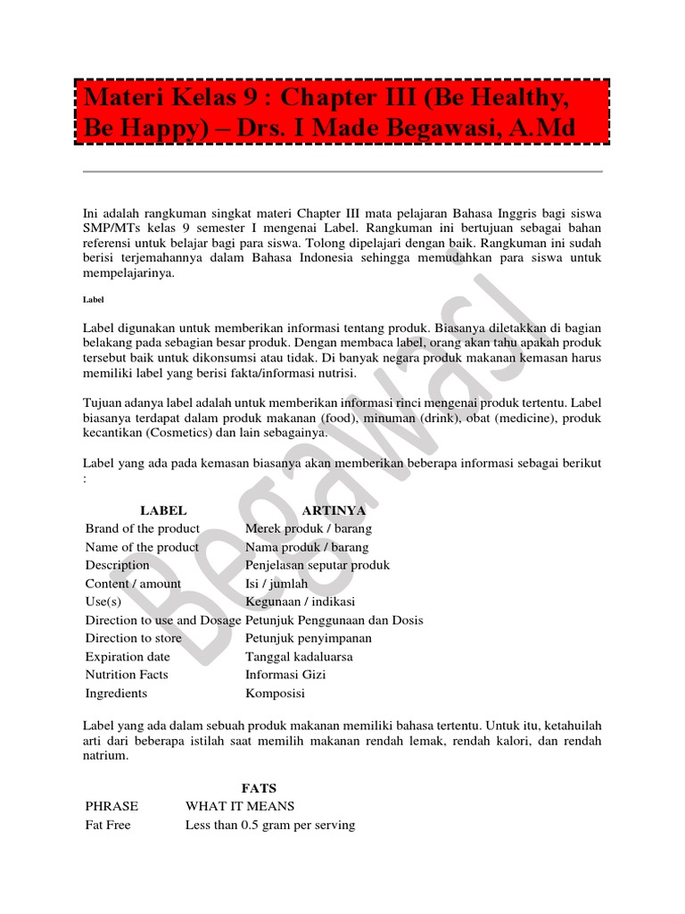 LABELS FOR LEARNING: AN INTRODUCTION TO PRODUCT LABELS AND THEIR ...