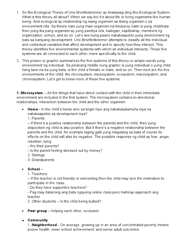 Microsystem - All The Things That Have Direct Contact With The Child in ...