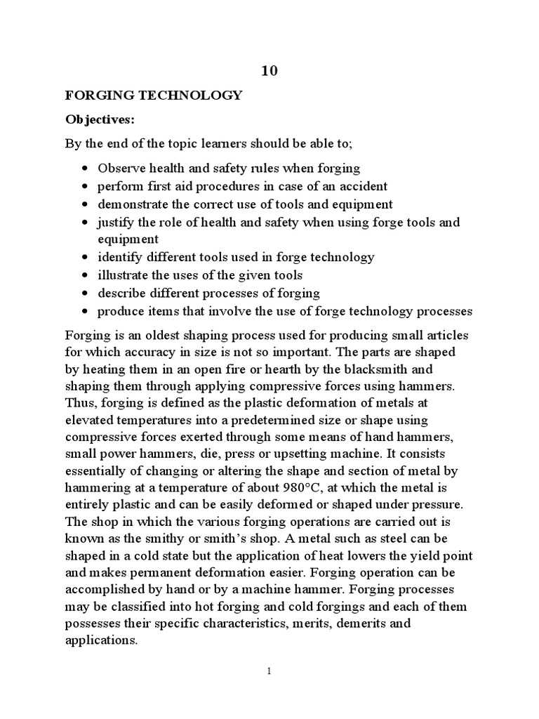 Safety Procedures and Precautions for Forging Technology: A ...