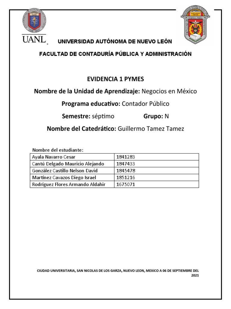 Pymes en Mexico Evidencia | PDF | Pequeñas y medianas empresas | México