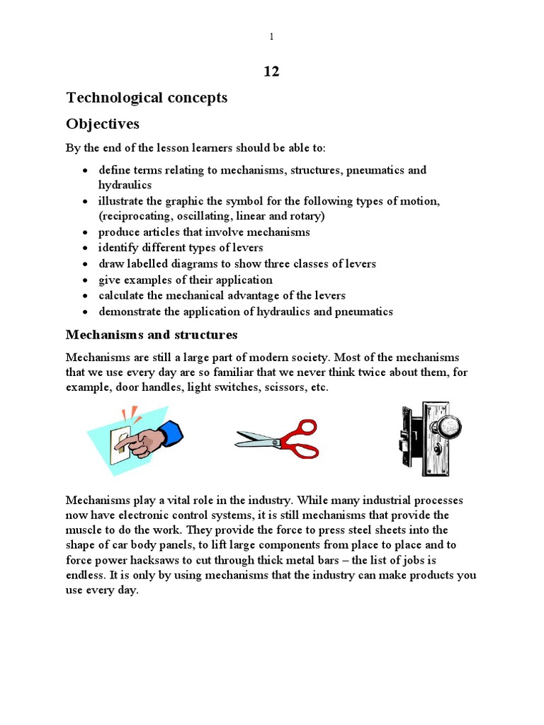 12 Technological Concepts | PDF | Lever | Actuator