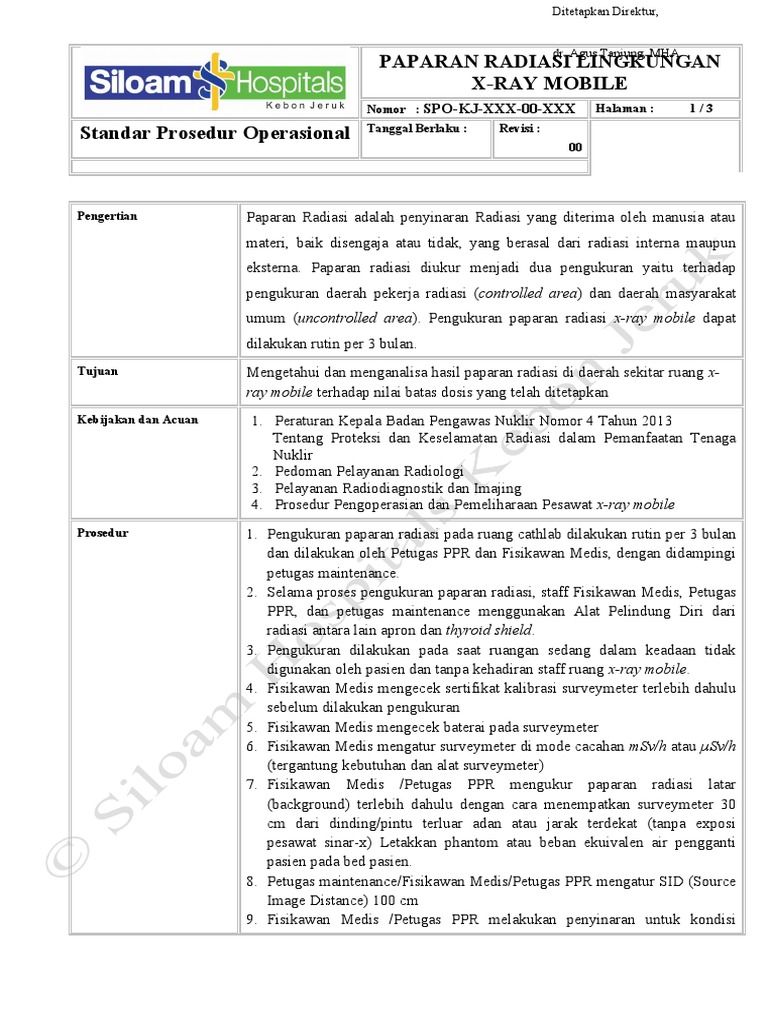 Sop X-Ray Mobile SHKJ | PDF