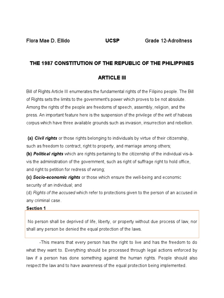 The 1987 Constitution of The Republic of The Philippines | PDF | Ex ...