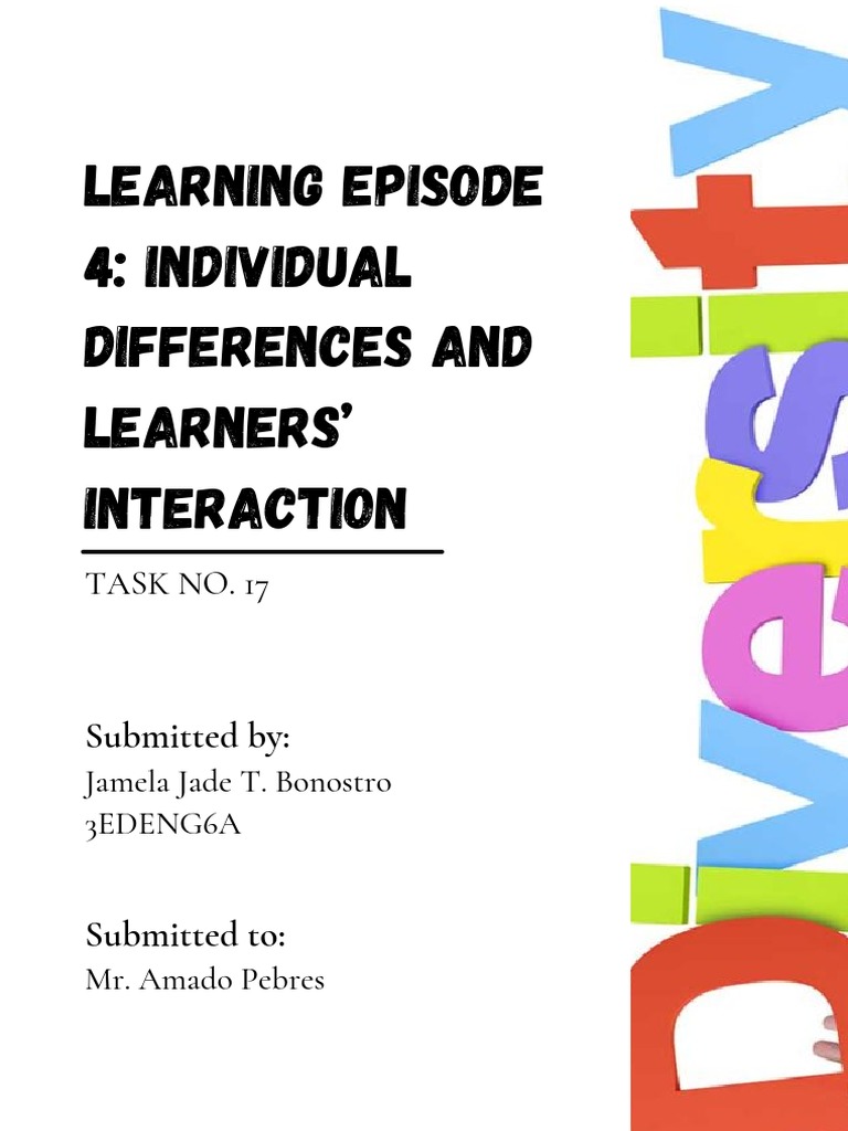 Learning Episode 4 Individual Differences and Learners' Interaction | PDF