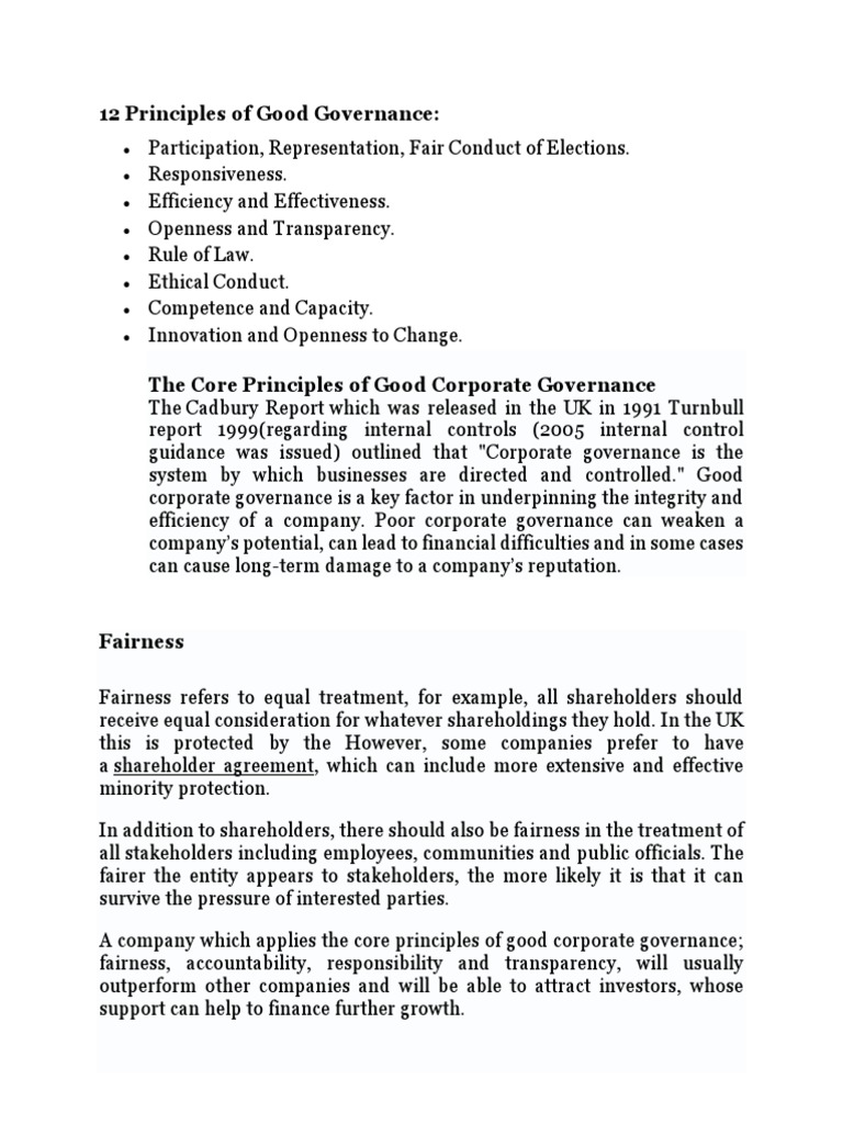 Good Governance | PDF | Corporate Governance | Governance