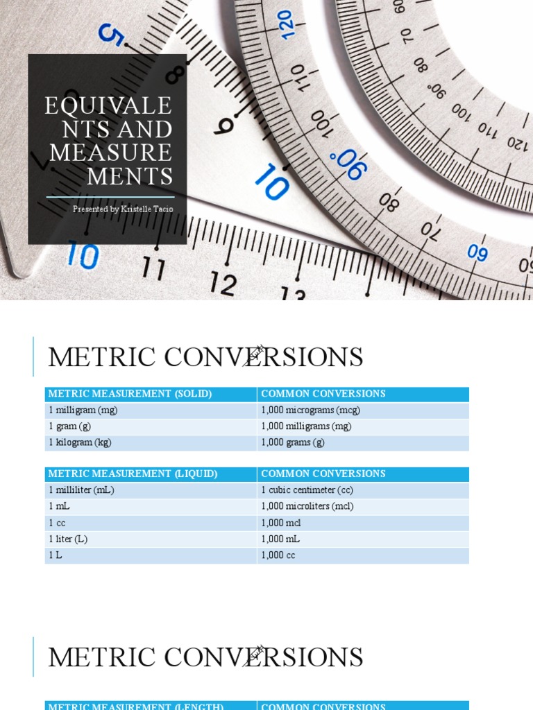 Metric Conversions and Health Measurements | PDF | Body Mass Index | Litre