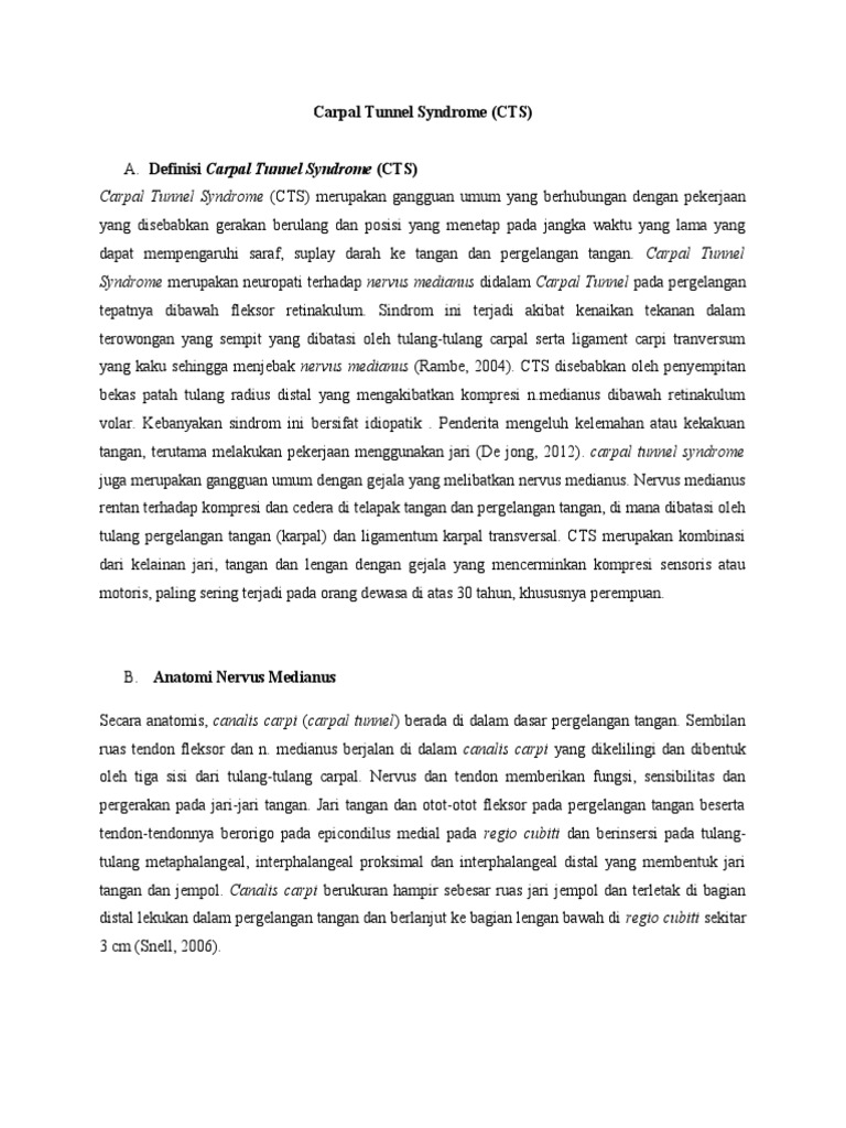 Carpal Tunnel Syndrome Baca, Print | PDF