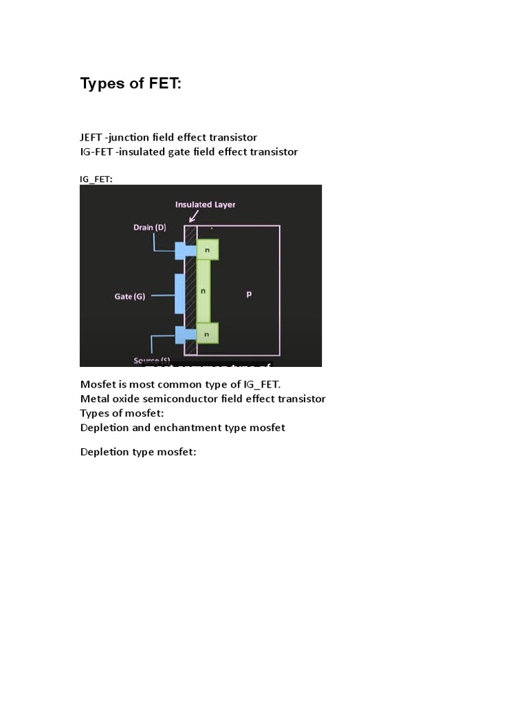 Types of FET | PDF | Technology & Engineering