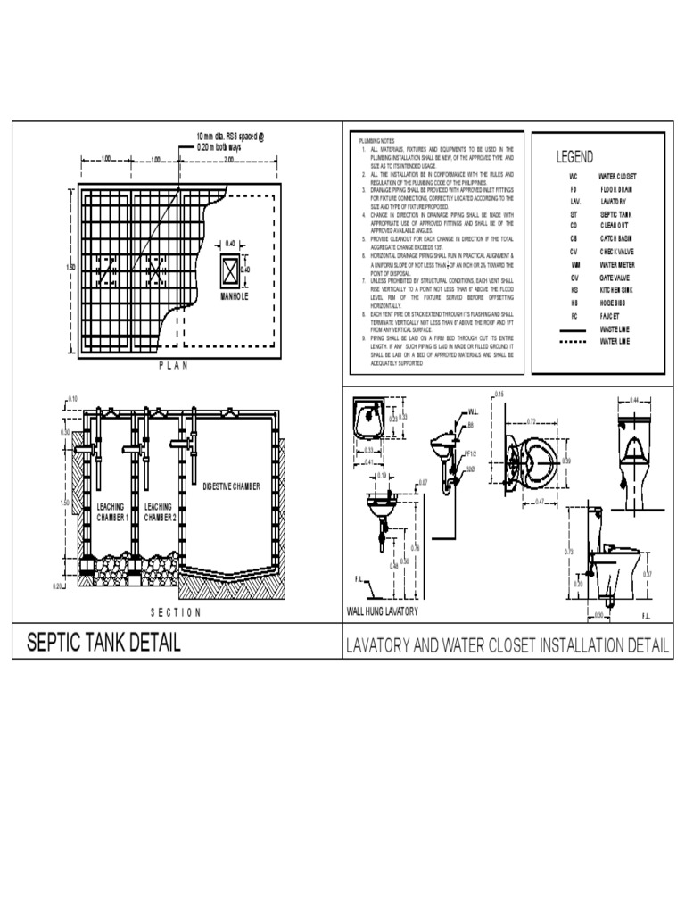 P4-Septic Tank and Lavatory Detail-Model | PDF | Plumbing | Toilet