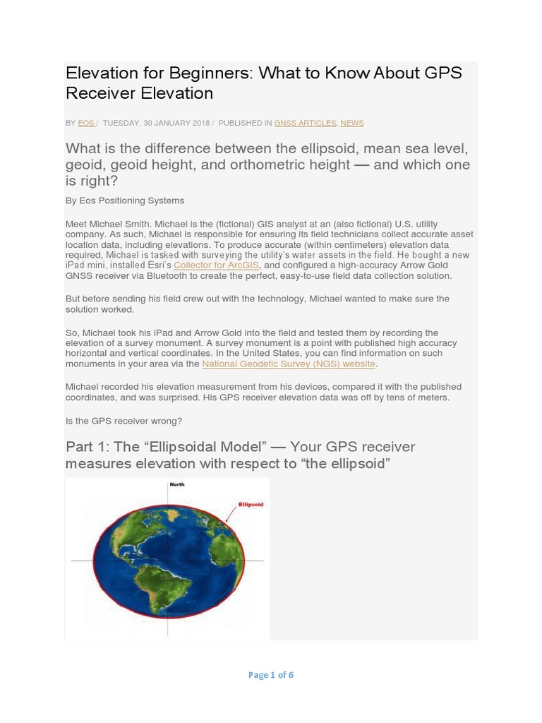 Geoid vs. Ellipsoid: Elevation Explained | PDF | Sea Level | Height