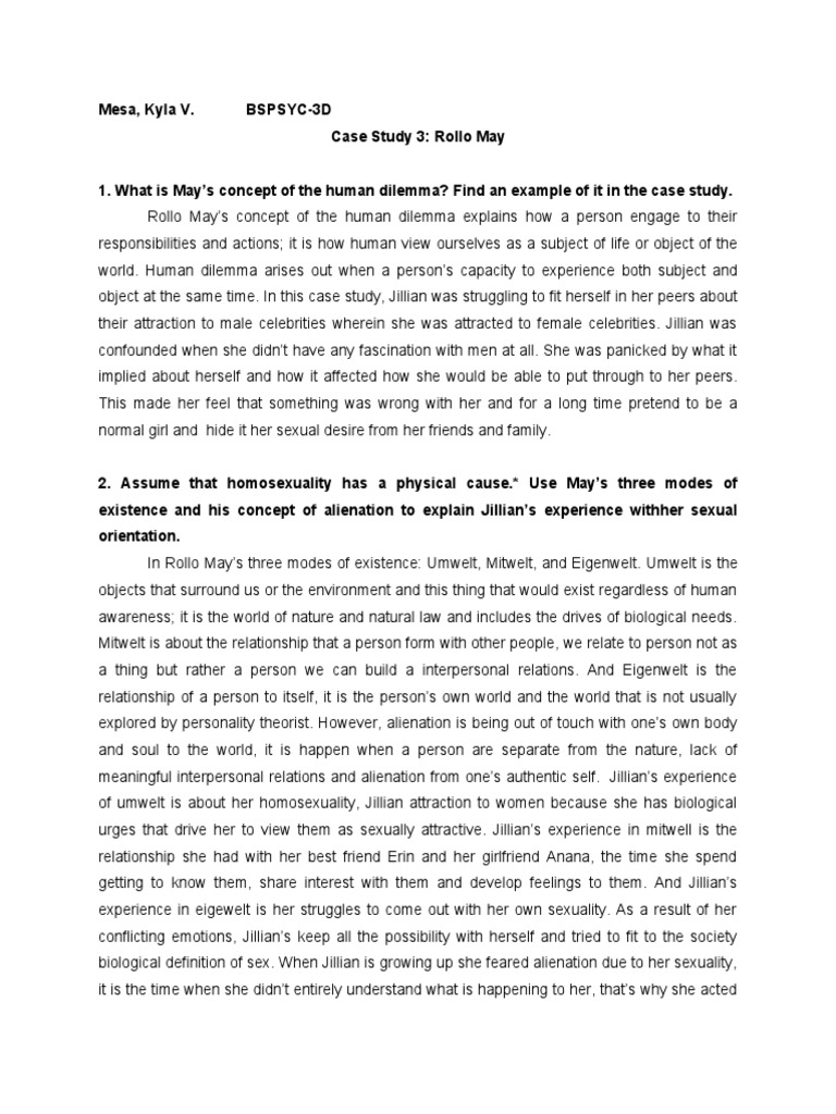 Case Study 3 (May) - Mesa, Kyla v. - bspSYC-3D | PDF | Love | Social ...