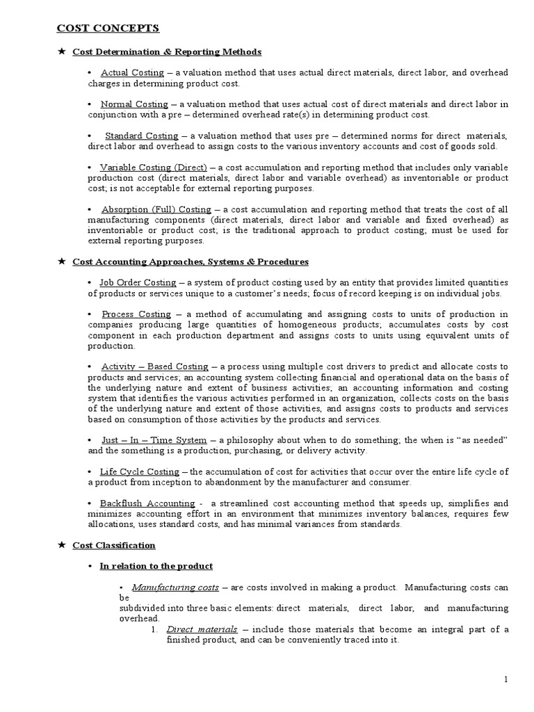 Cost Concepts and Classification | PDF | Depreciation | Cost
