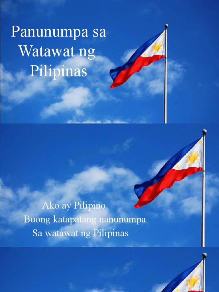 Panunumpa Sa Watawat NG Pilipinas | PDF