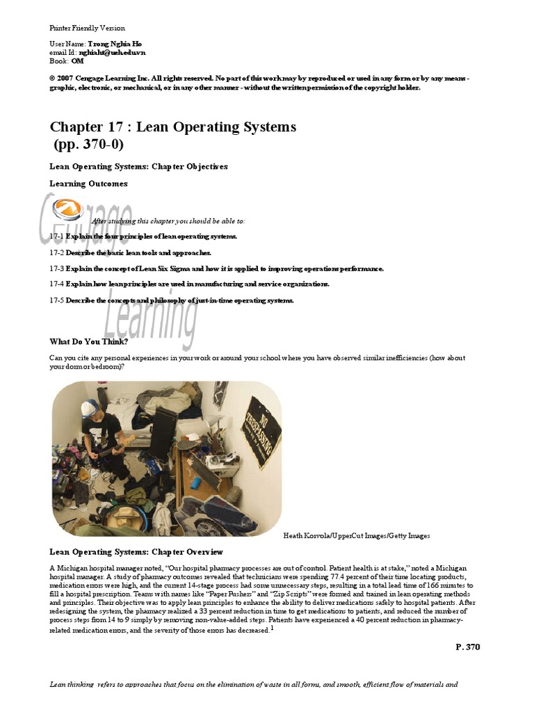 Chapter 17 - Lean Operating Systems | PDF | Six Sigma | Lean Manufacturing