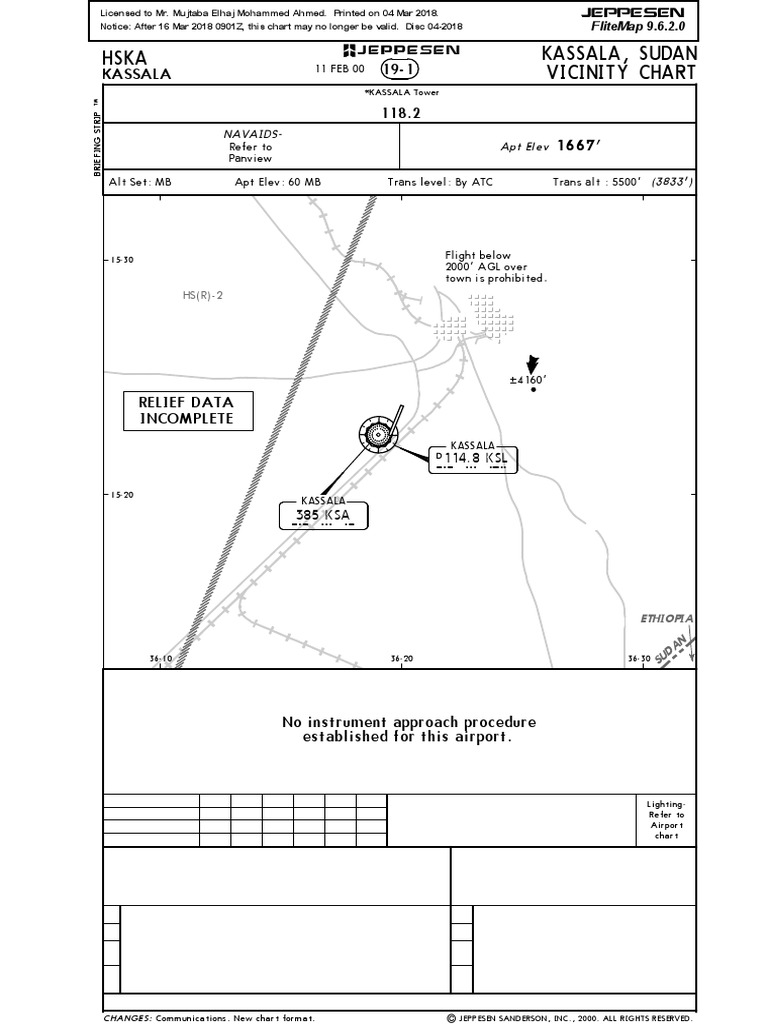 KSL KSA: Hska Vicinity Chart Kassala, Sudan | PDF | Airport | Runway