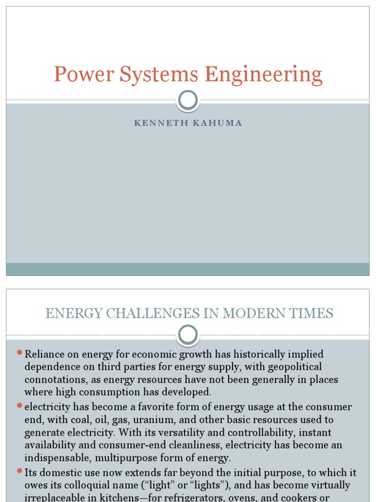 Lecture 2 Power Systems Engineering 2021 | PDF | Electric Power ...