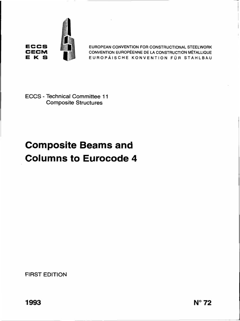 Composite Beams Columns To Eurocode 4 | PDF | Beam (Structure) | Bending