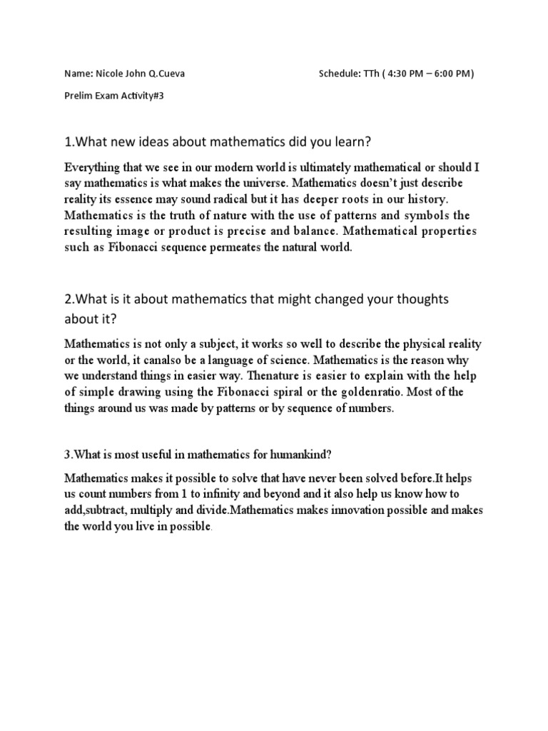 Nicole Math 1 | PDF | Mathematics | Nature