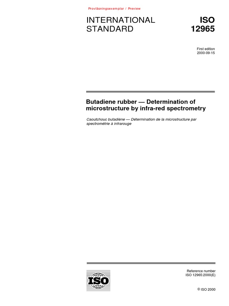 International Standard: Butadiene Rubber - Determination of ...