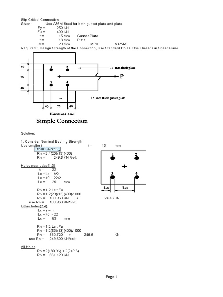 C5. Bolted-Simple Connection-Supplement | PDF | Screw | Machining