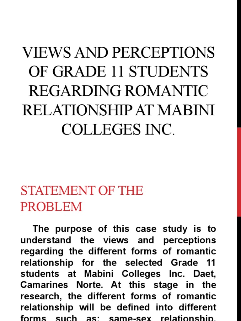 Views and Perceptions of Grade 11 Students Regarding Romantic ...