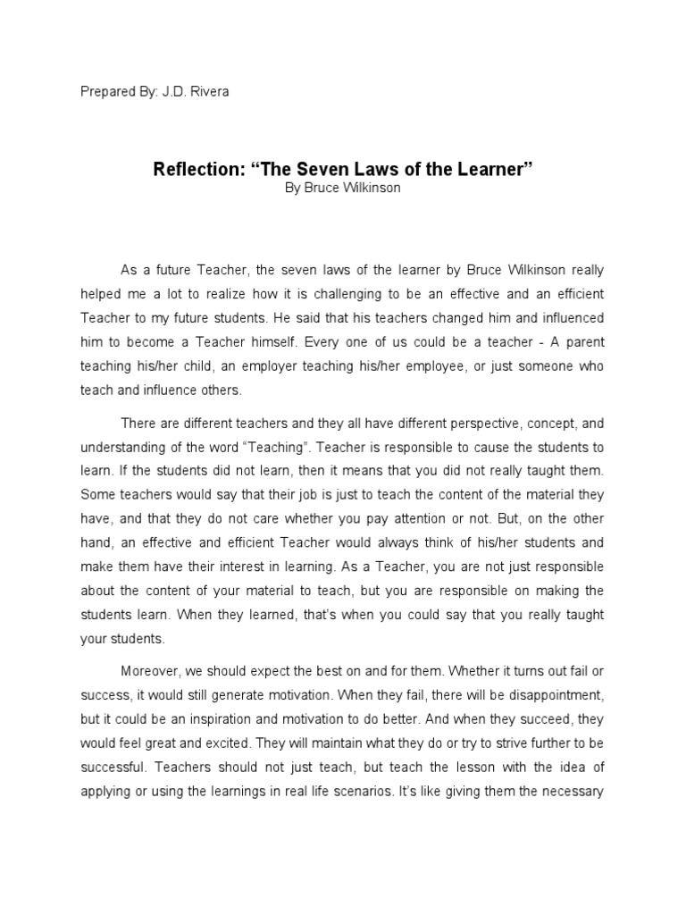7 Laws of The Learner | PDF | Teachers | Learning