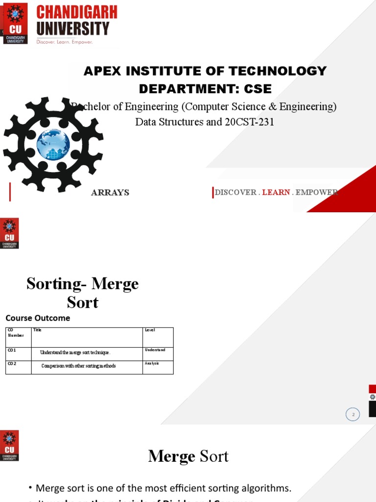 Apex Institute of Technology Department: Cse | PDF | Time Complexity | Logarithm