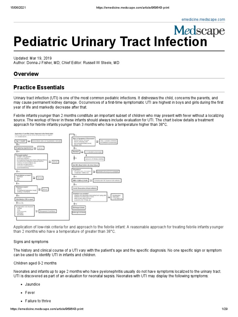 Pediatric Urinary Tract Infection | PDF | Urinary Tract Infection ...