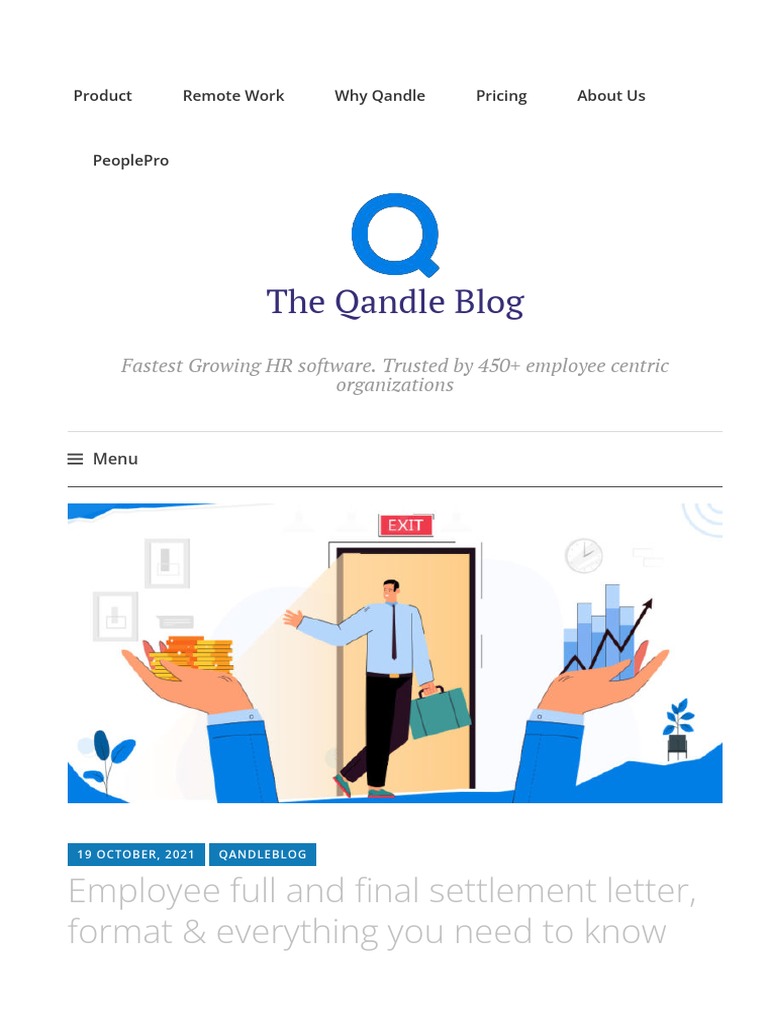 Employee Full and Final Settlement Letter, Format & Everything You Need ...
