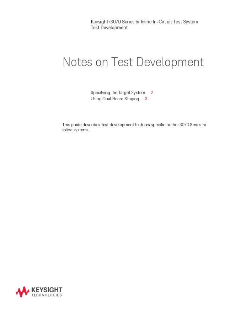 Notes On Test Development: Keysight I3070 Series 5i Inline In-Circuit ...
