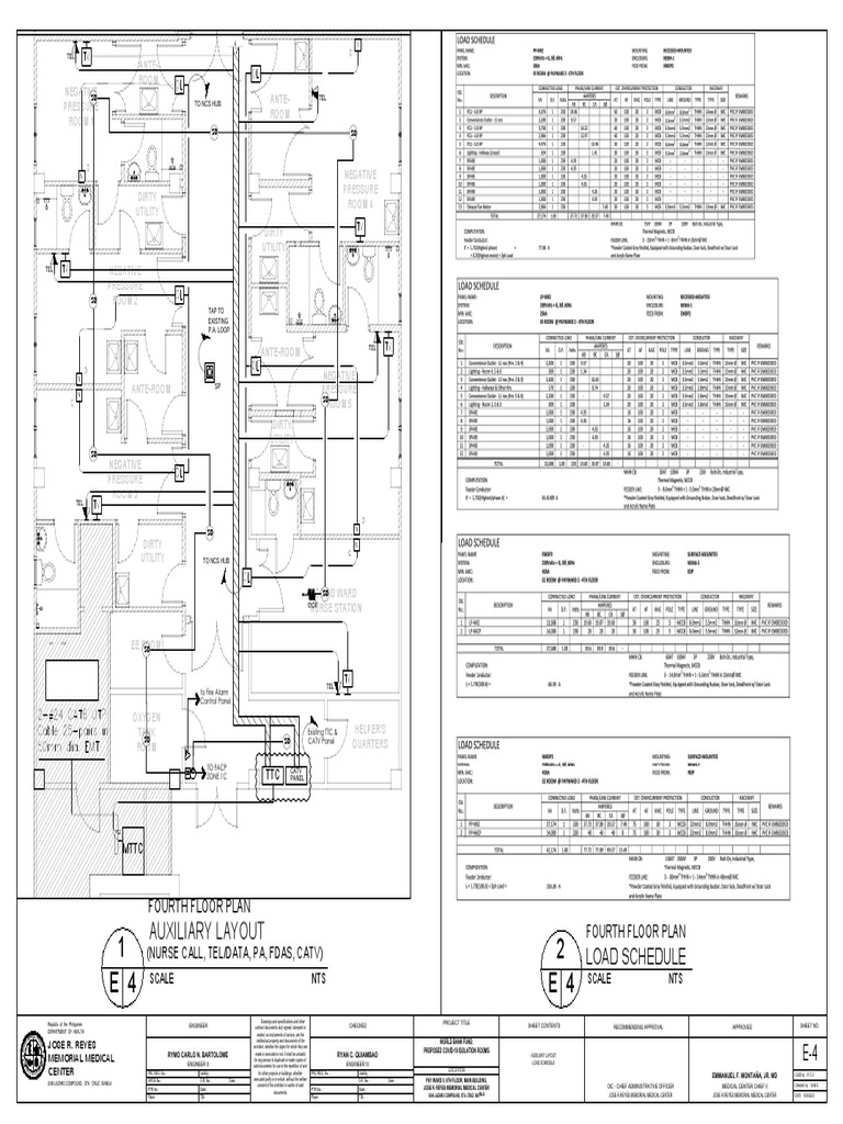 Auxiliary Layout Load Schedule: Fourth Floor Plan | PDF