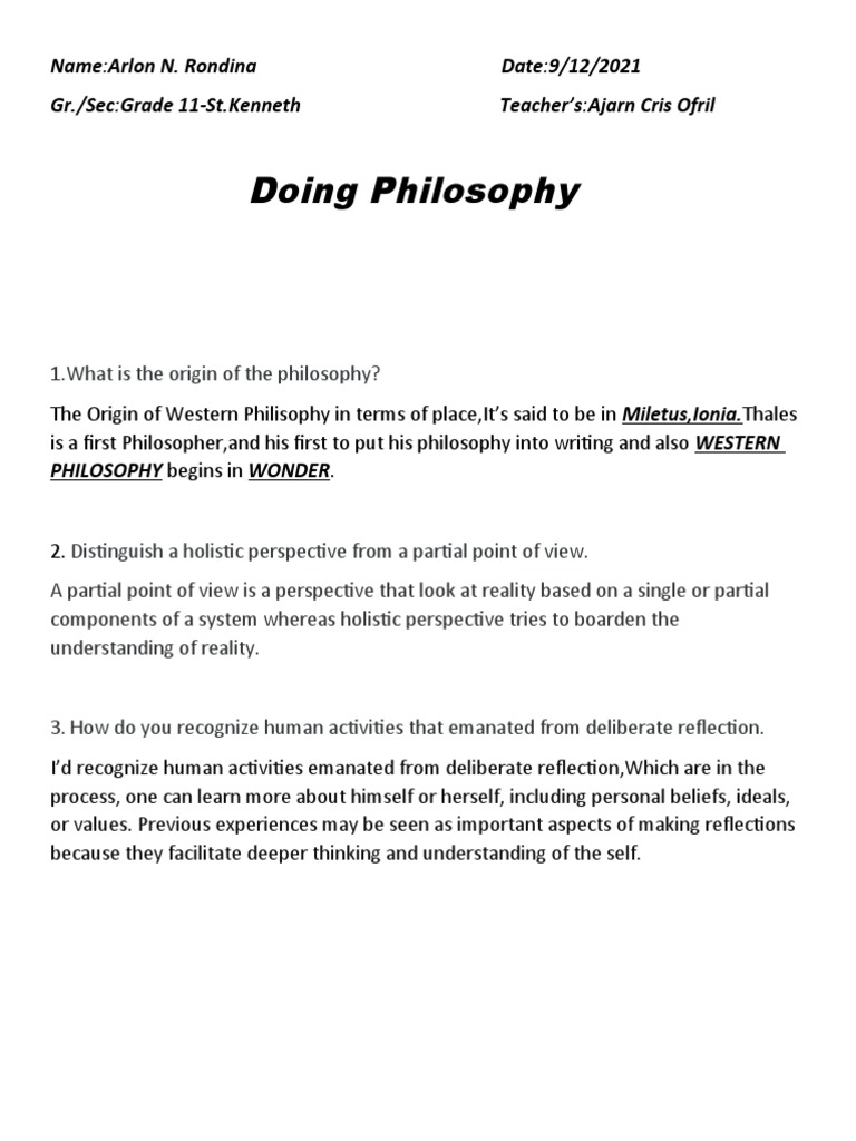 Doing Philosophy | PDF | Philosophy