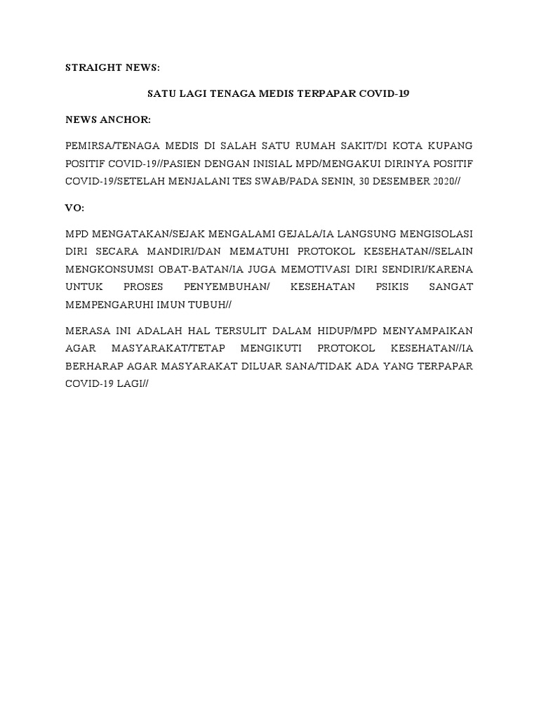 Script Berita TV (Straight News, Soft News, Feature) | PDF