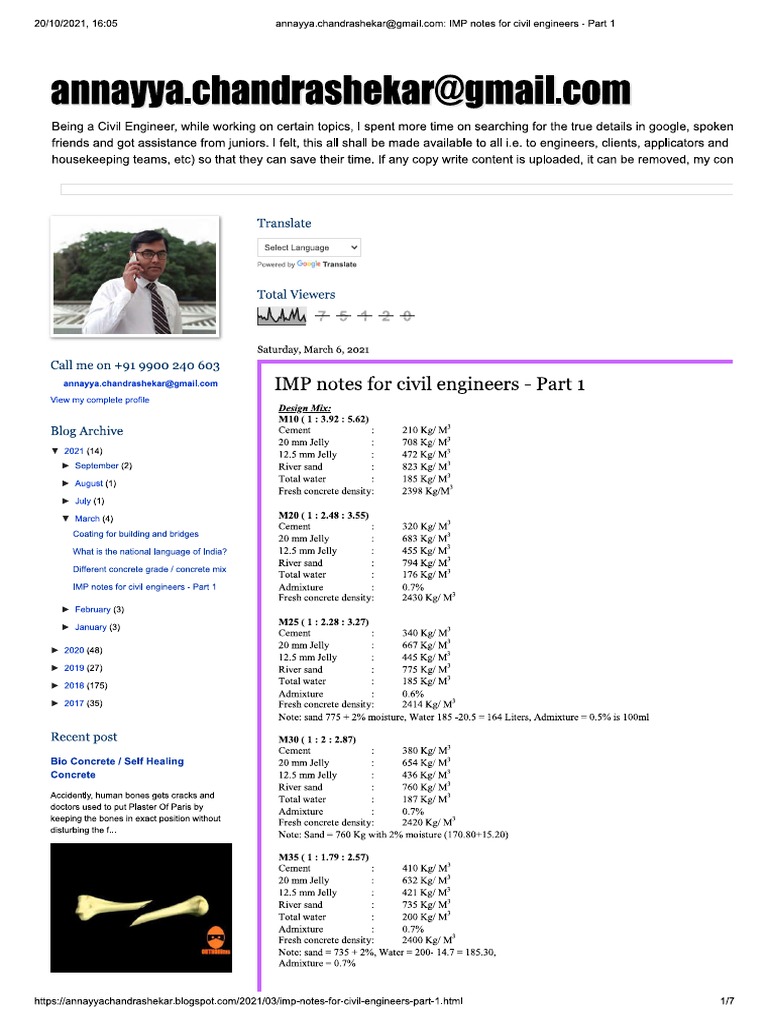 IMP Notes For Civil Engineers - Part 1 | PDF