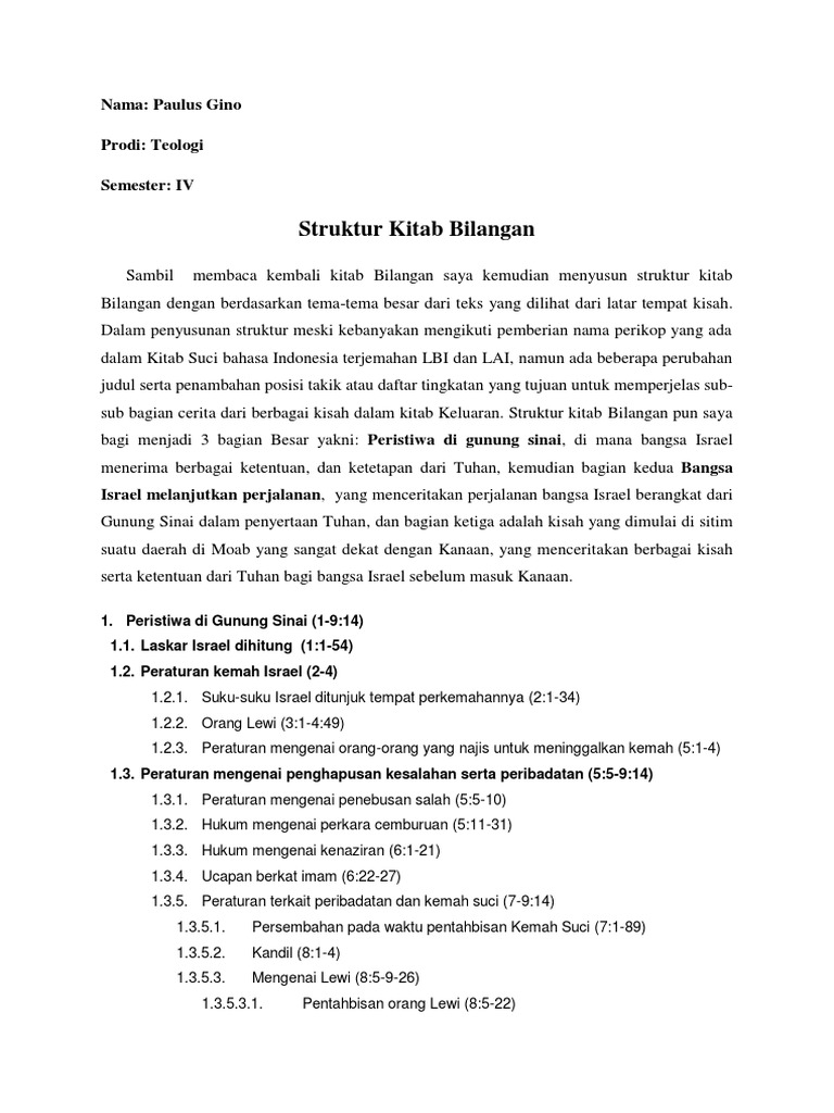 Paulus Gino - Struktur Kitab Bilangan | PDF