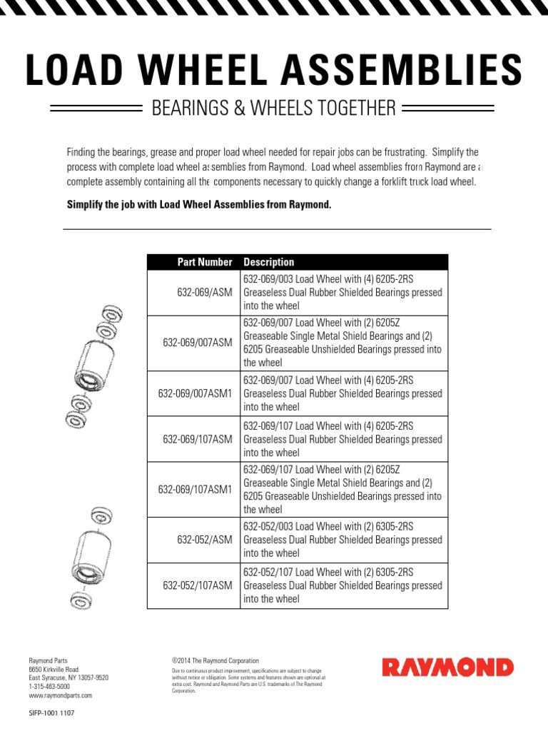 Load Wheel Assemblies: Bearings & Wheels Together | PDF | Bearing ...