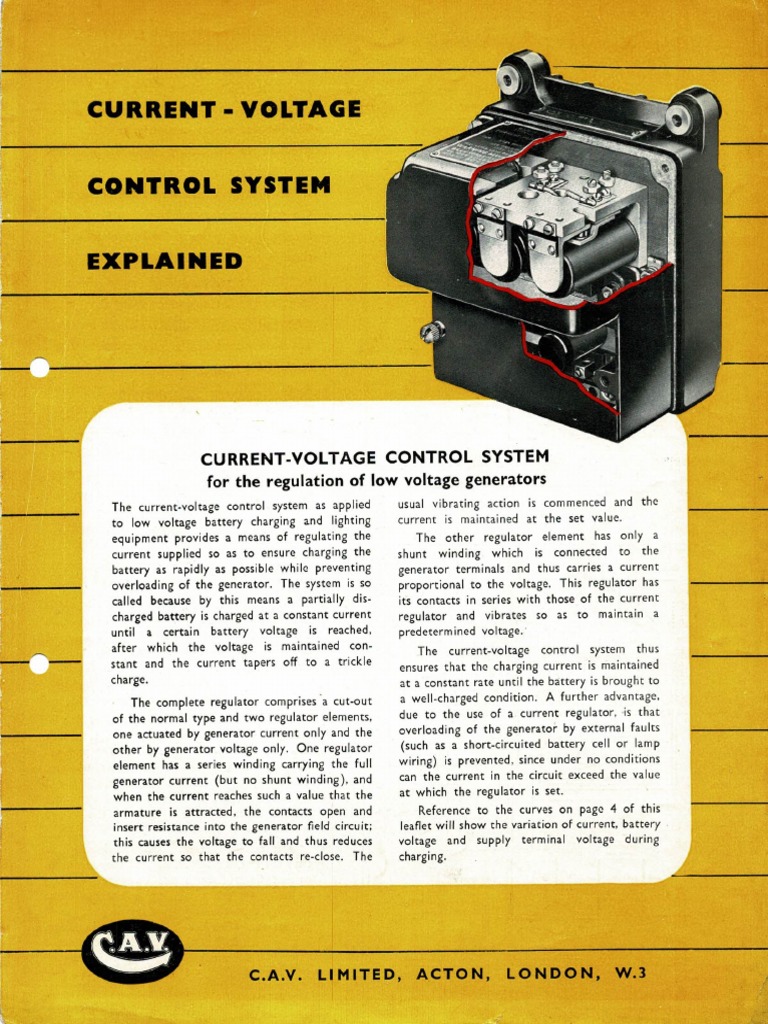 CAV Current-Voltage Control System Explained | PDF