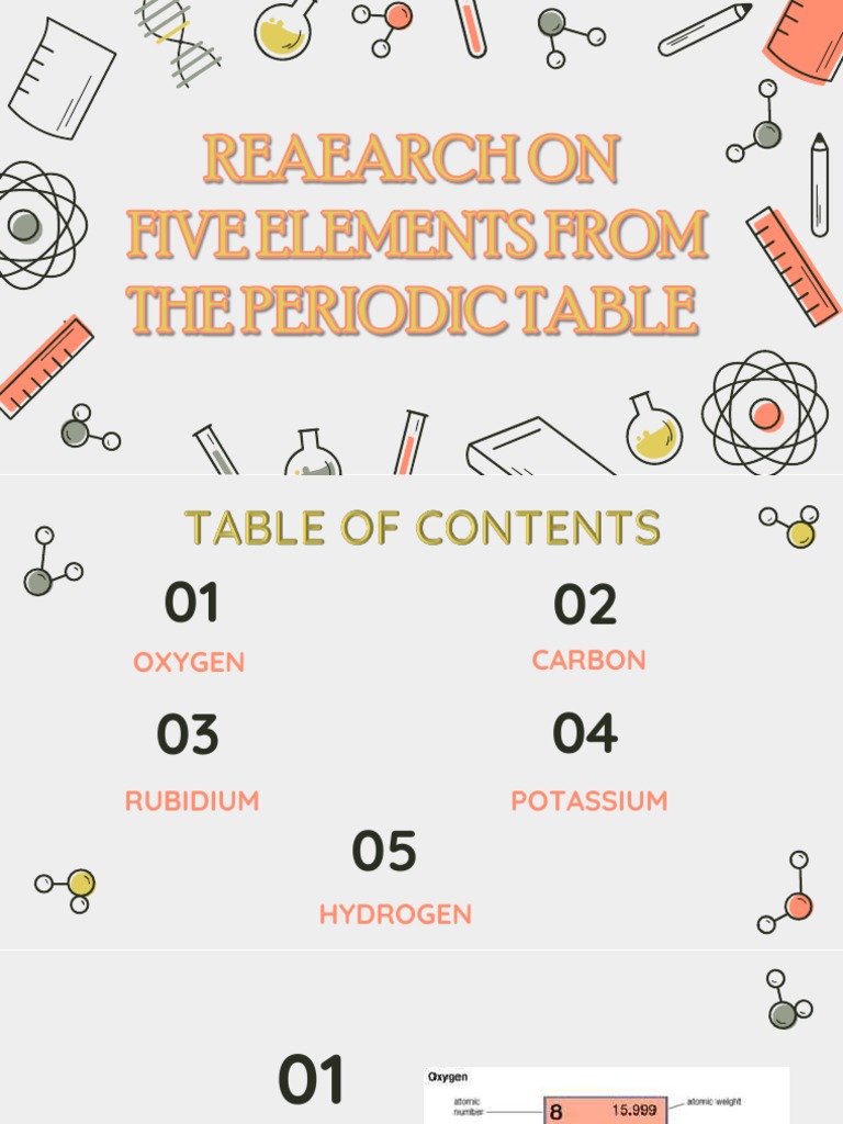 Chemistry Research Project On 5 Elements of The Periodic Table | PDF ...