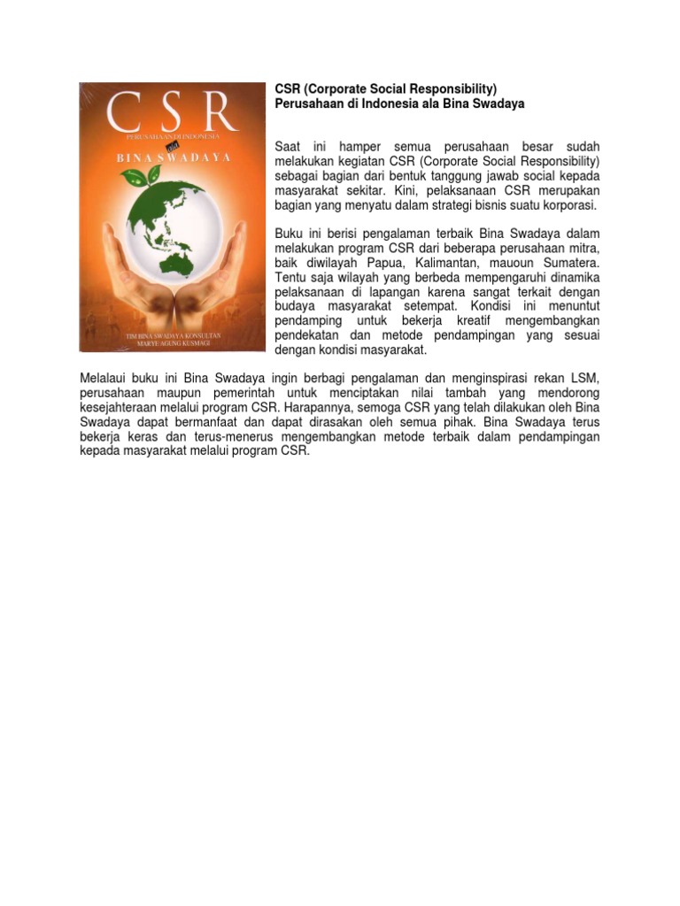 Buku CSR | PDF | Karier & Perkembangan