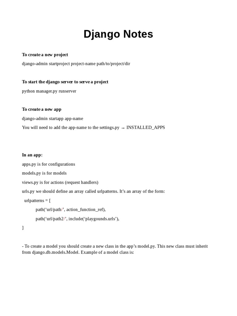 Django Notes: To Create A New Project | PDF | Computer Data ...