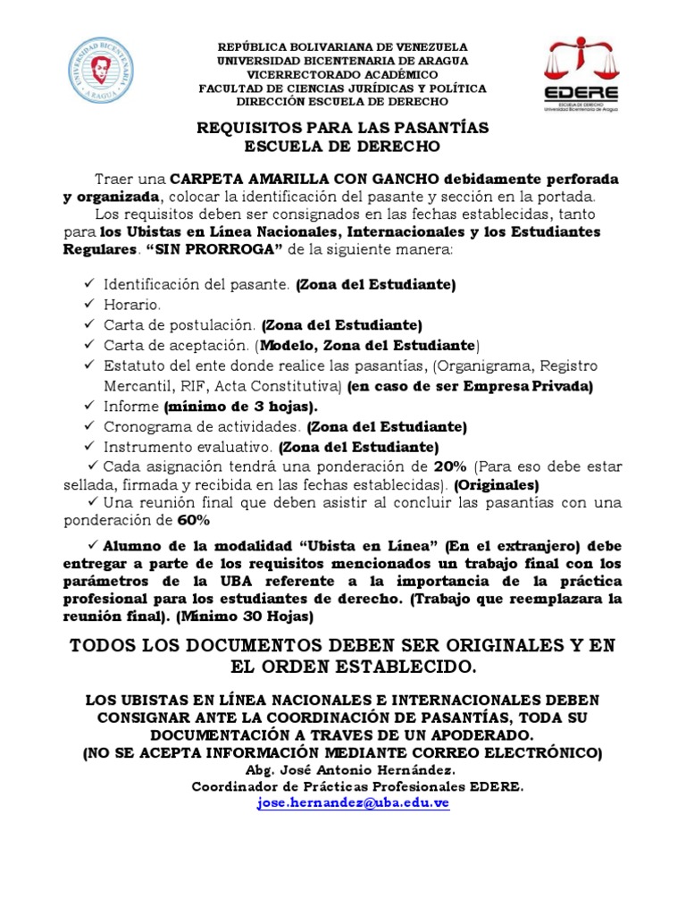 Requisitos para Las Pasantias M3R | PDF