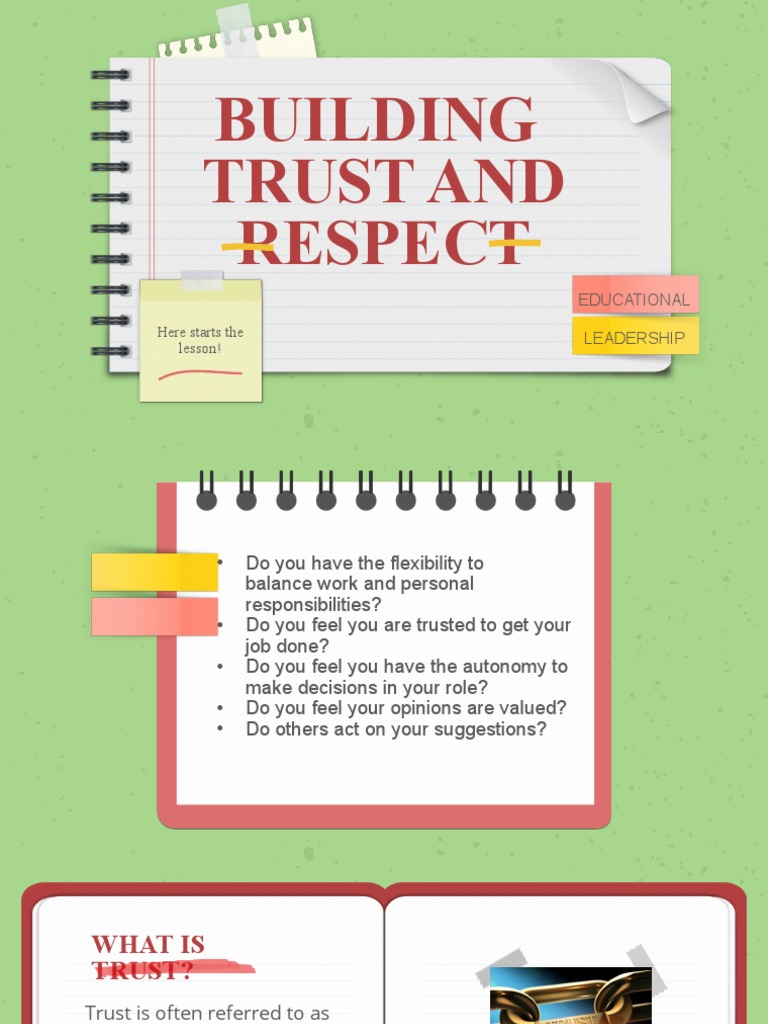 Building Trust and Respect | PDF | Employee Retention | Communication