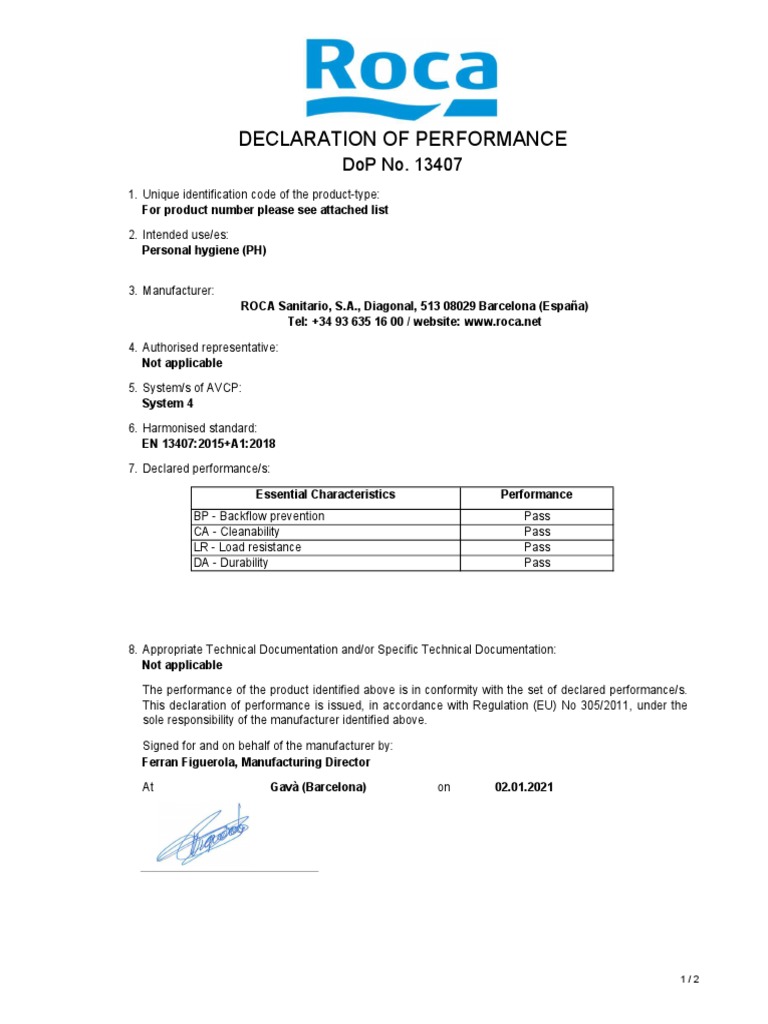 Roca Certifications | Download Free PDF | Building Materials | Building ...